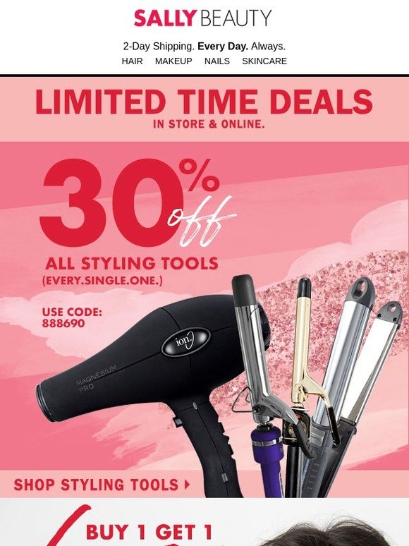 SALLY.: It's On! 30% Off Styling Tools + Buy 1 Get 1 Free Hair Color ...