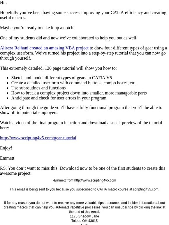 Scripting4V5: How to model gears with CATVBA | Milled