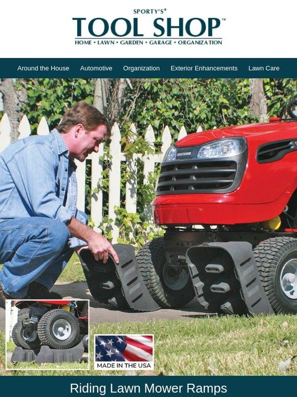 Sporty's Tool Shop: Riding Lawn Mower Ramps – Made In The USA! | Milled