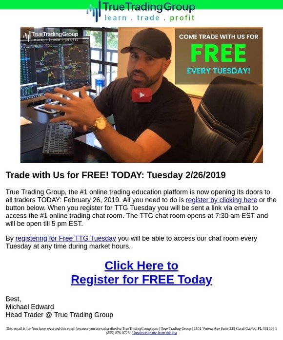 True Trading Group, LLC.: It's FREE Chat Tuesday! | Milled