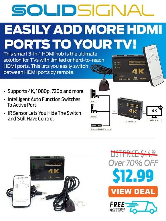 Solid Signal: Upgrade Your TV's HDMI Capabilities For Just $12.99 ... Solid Signal: Upgrade Your TV's HDMI Capabilities For Just $12.99 ...