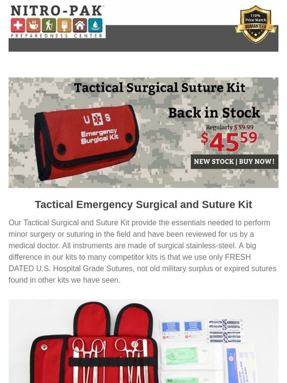 Nitro-Pak: NEW ITEM - Tactical Surgical and Suture Kit | Milled