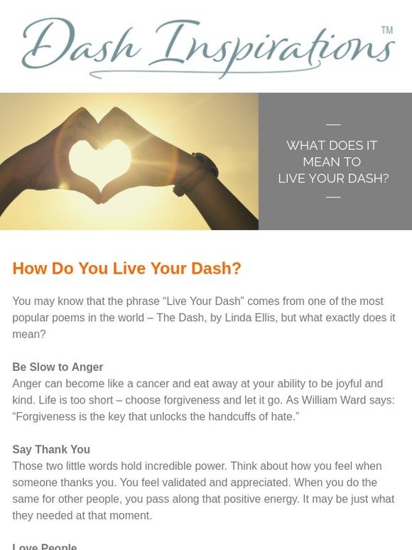 Inspire Kindness: Live Your Dash - What Does It Even Mean? | Milled