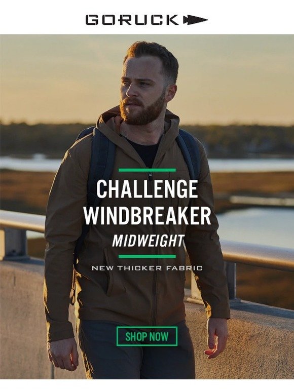 GORUCK: NEW GEAR: Tough & Streamlined, The Challenge Windbreaker Midweight | Milled