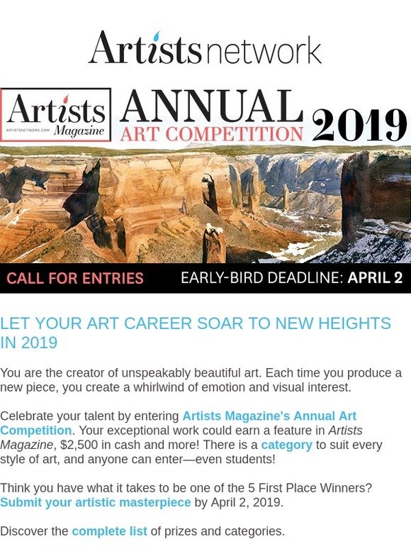 Artists Network: Get your art featured in Artists Magazine! | Milled