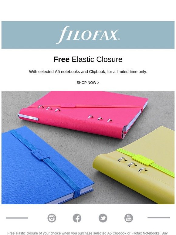Filofax: Free Elastic Closure This Weekend | Milled