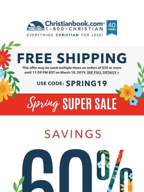 Christianbook.com: 60% Off: Spring Super Sale + Free Shipping | Milled