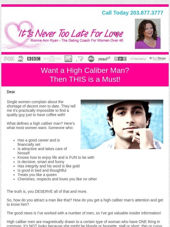 Ronnie Ann Ryan: -Want a High Caliber Man? Then THIS Is a Must! | Milled