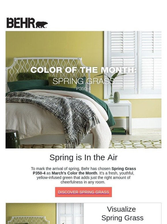 Behr: Color of the Month: Spring Grass P350-4 | Milled