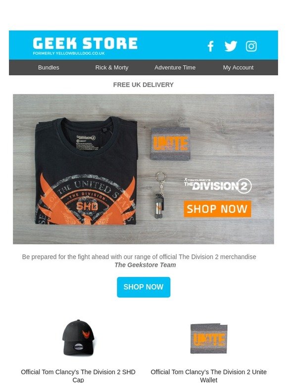 Yellow Bulldog: New In: Tom Clancy's The Division 2 merchandise! | Milled