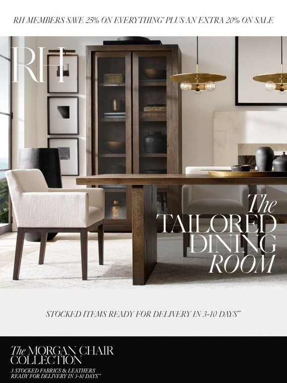 Restoration Hardware: The Tailored Dining Room. Featuring the Morgan ...