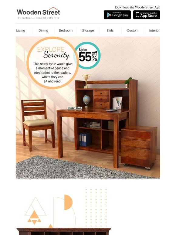 Wooden Street: Explore Serenity with our multi functional Study Tables ...