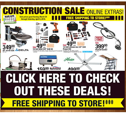 Menards: Construction Sale | Free Shipping to Store! | Milled