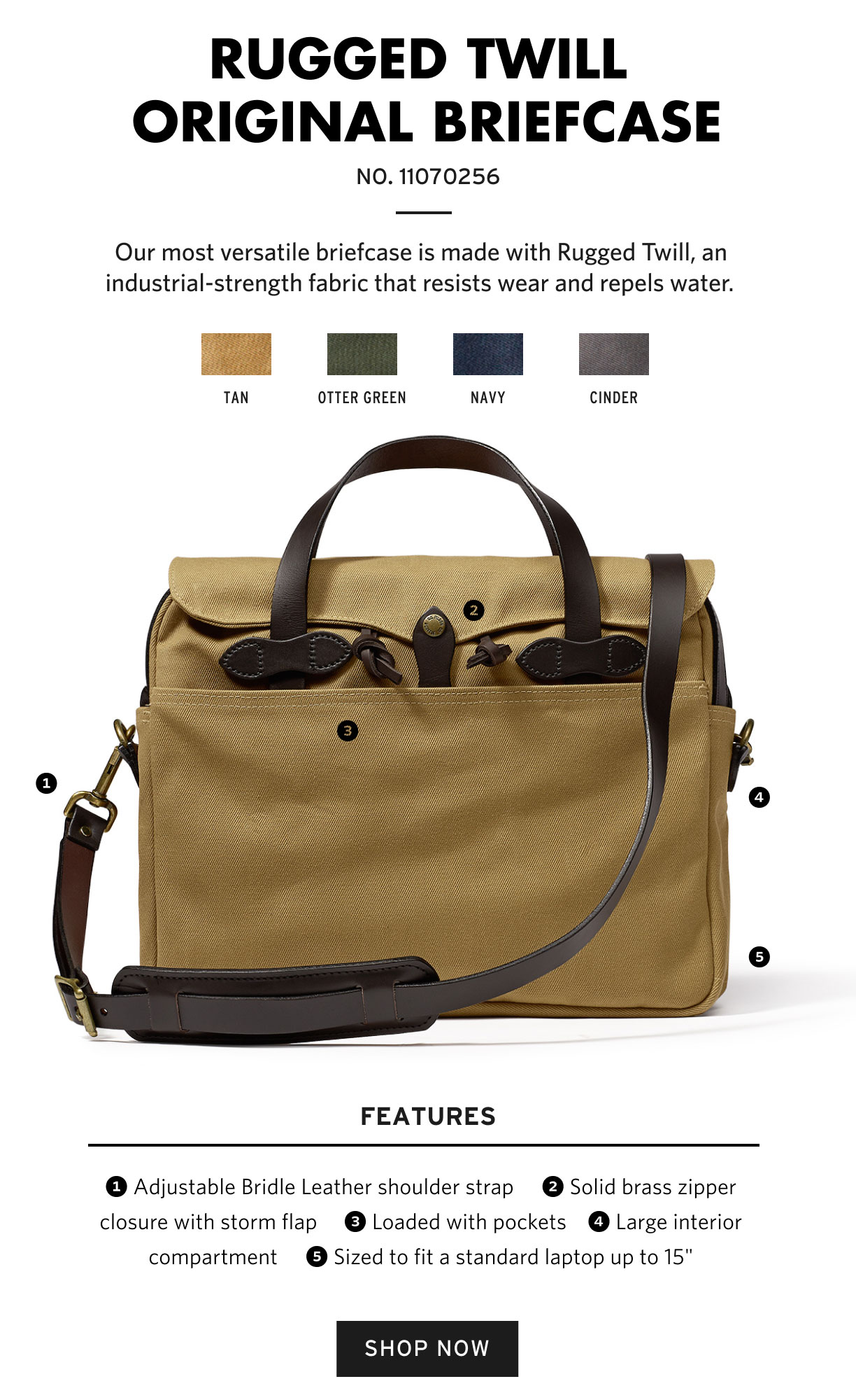 Filson: The Original Briefcase: Tough & Versatile | Milled