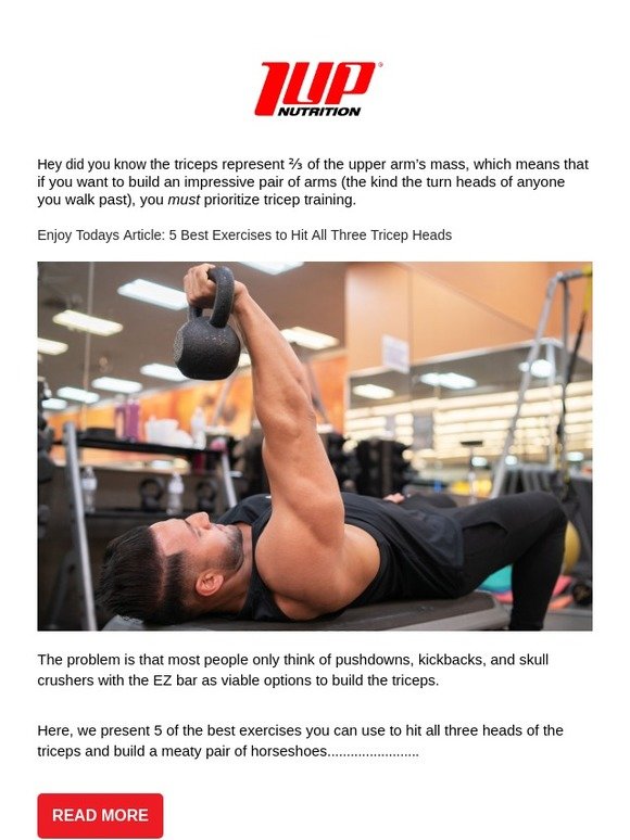 1 Up Nutrition: 💥 5 Best Exercises to Hit All Three Tricep Heads | Milled