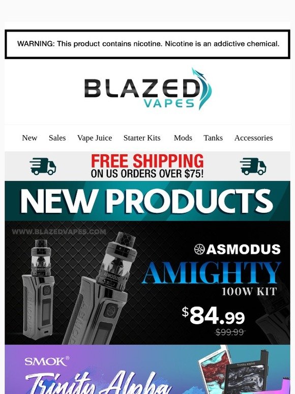 Blazed Vapes: NEW! - SMOK RHA 85 KIT | ASMODUS AMIGHTY 100W KIT | KHALI ...