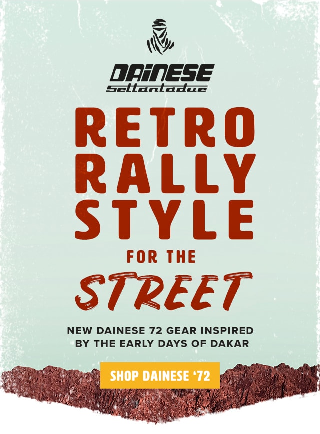 RevZilla: Retro rally style for the street (NEW Dainese 72 gear) | Milled