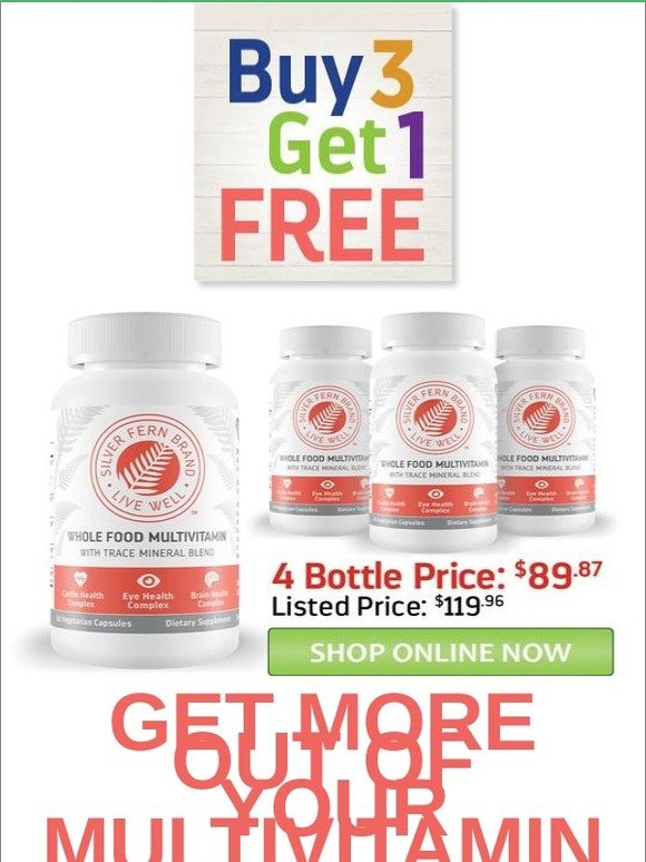 Silver Fern Brand: Silver Fern Brand Multivitamin - Buy 3 Get 1 Free ...