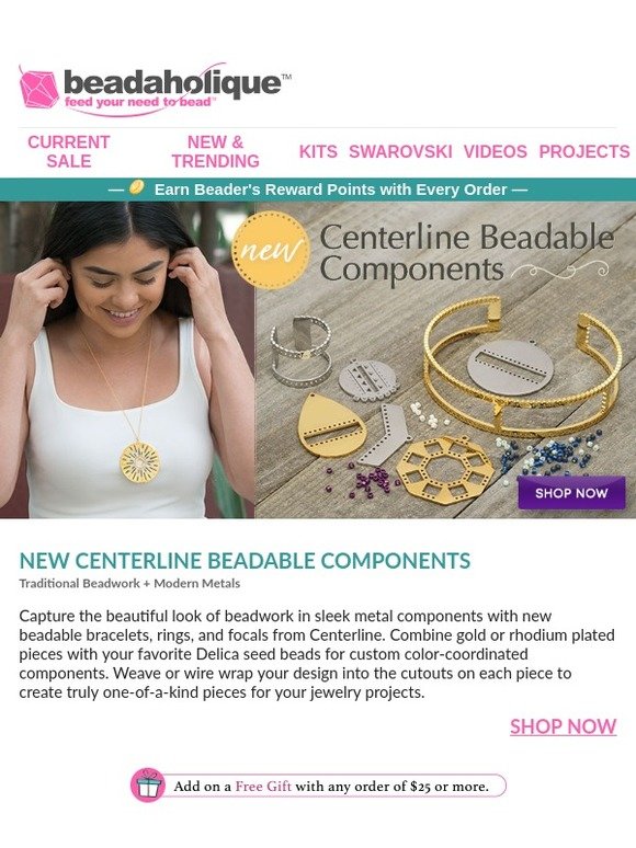 Beadaholique: New Beadable Centerline Rings, Bracelets & Focals ...