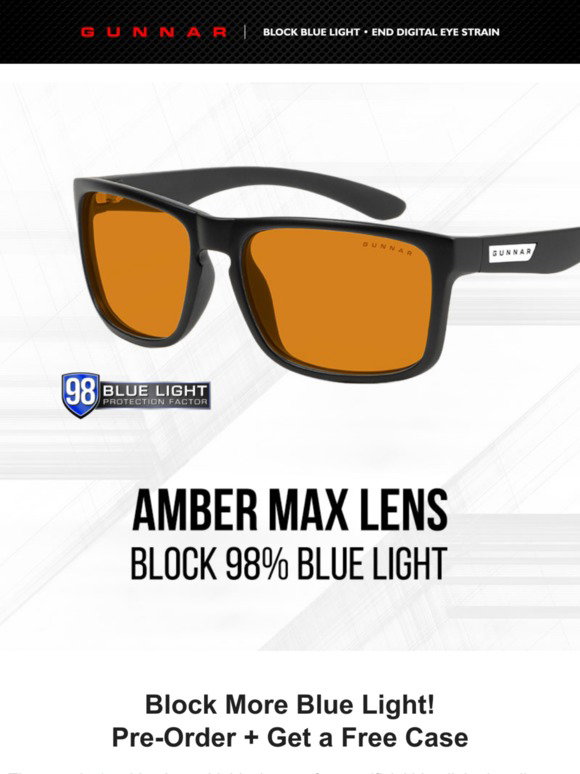 GUNNAR Optiks: New Amber Max Lens | Block 98% Blue Light | Milled