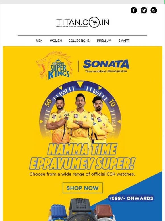 Titan: CSK special edition watches for the #WhistlePodu Army ! | Milled