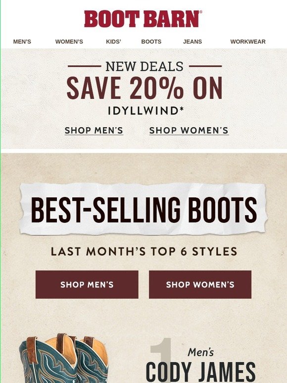 BootBarn.com: The Top 6 Best-Selling Boots | Milled
