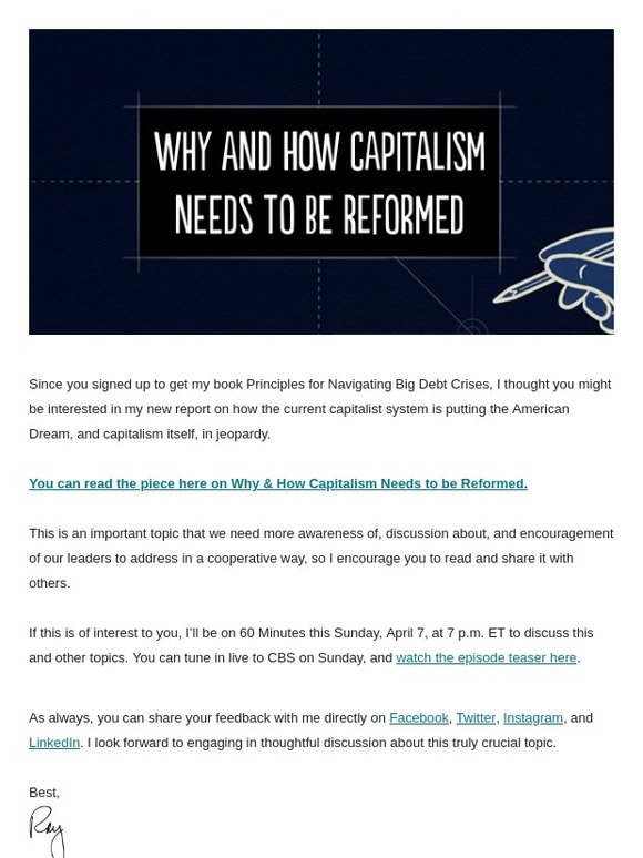 Principles: Why & How Capitalism Needs to be Reformed | Milled
