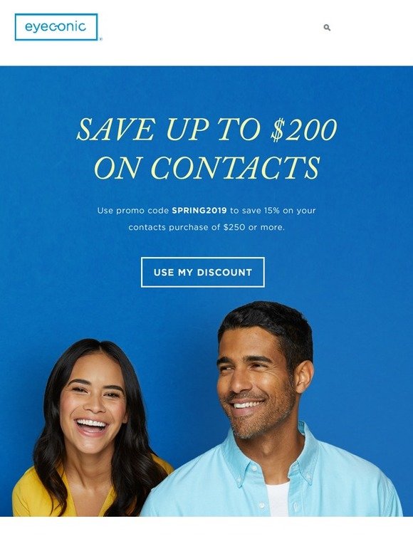 Eyeconic: 🔥 Your offer is ready | Save up to $200 on contacts | Milled