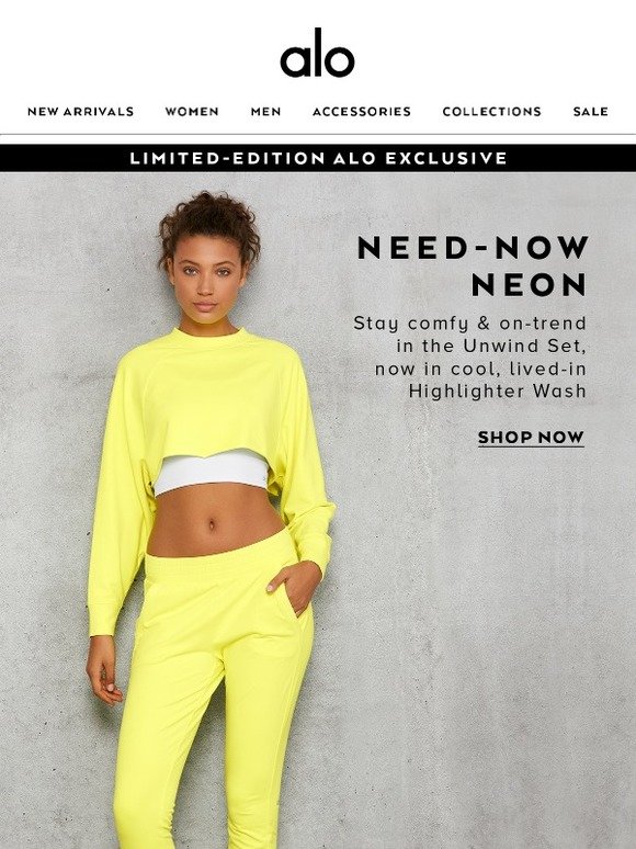 Alo Yoga: Exclusive Drop! This Neon Set Will Go Fast 🍋 | Milled