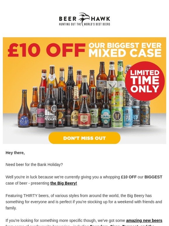 Beer Hawk: £10 off our BIGGEST case of beer! 🍺 | Milled