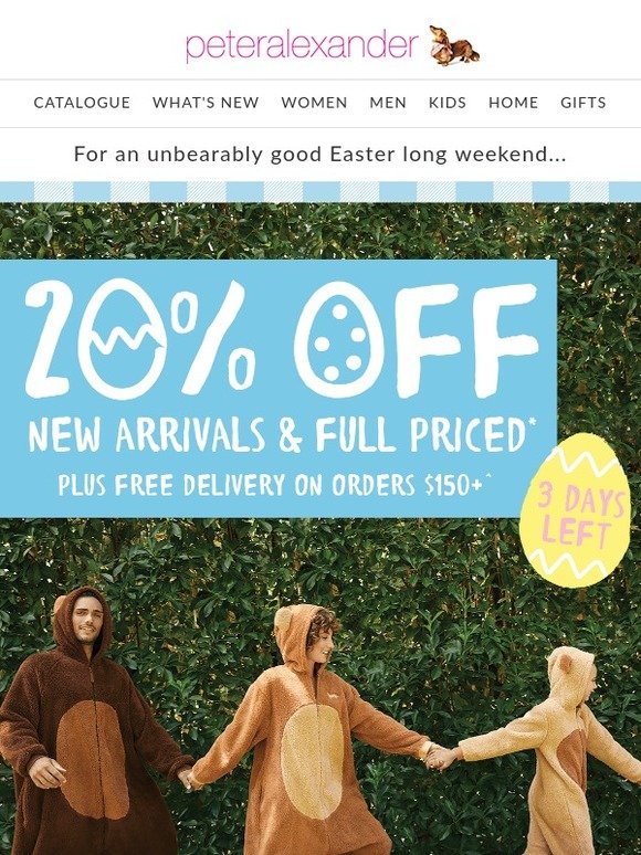 Peter Alexander: Unbearably Good! 20% Off New Arrivals & Full Priced ...