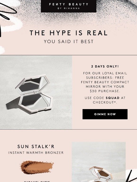 Fenty Beauty: Squad Exclusive!: Free Compact Mirror with $30+ purchase ...