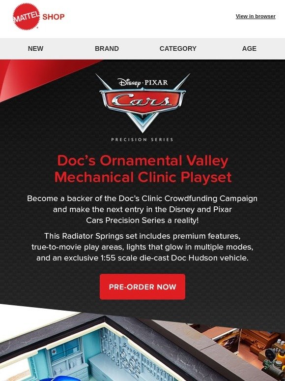 Mattel: Pre-Order Cars Precision Series Doc's Clinic! | Milled