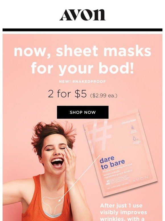 Avon: NEW: Sheet Masks For Your Bod! (Yes, Your Bod) | Milled