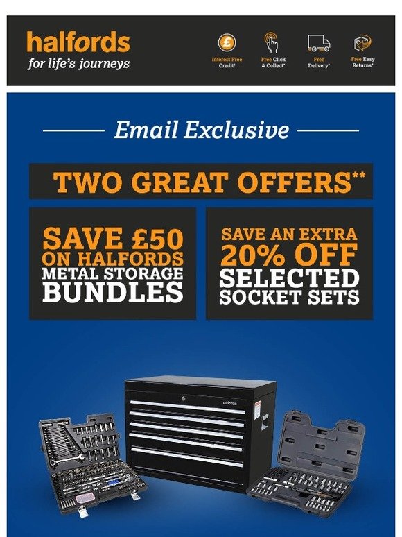 Halfords: ★ Email Exclusive ★ Two great Workshop offers! | Milled