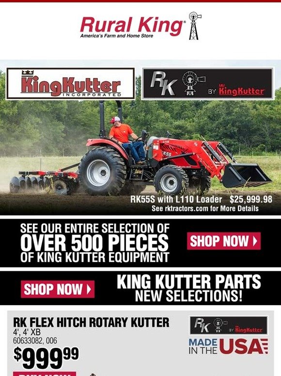 Rural King: Your Source For King Kutter Parts & Equipment | Milled