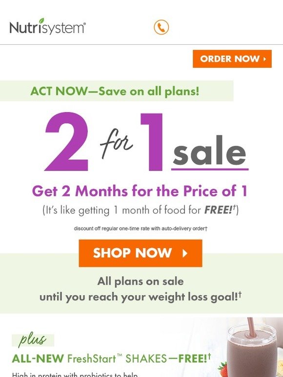 Nutrisystem: Deal Alert: 2 Months for the Price of ONE! | Milled