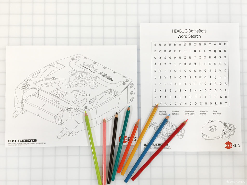 hexbug: Free Printable HEXBUG® BattleBots® Activity Pages for Kids | Milled