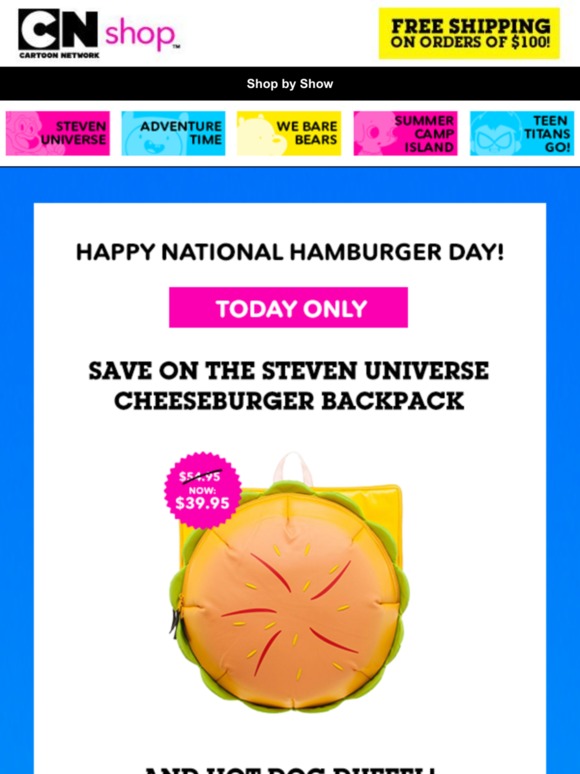 Cartoon Network Shop: Happy National Hamburger Day! Cheeseburger ...