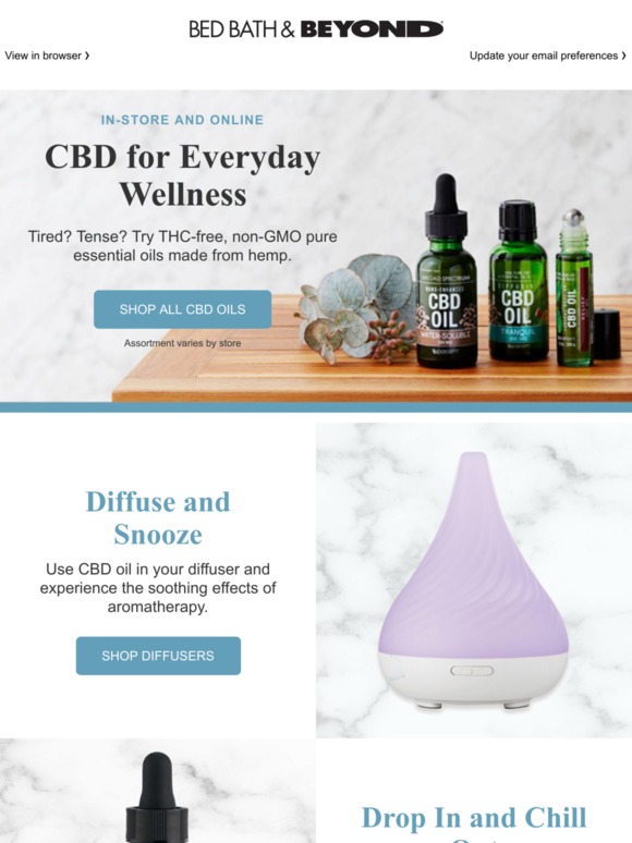Bed Bath & Beyond: Relax—CBD oil is here! | Milled