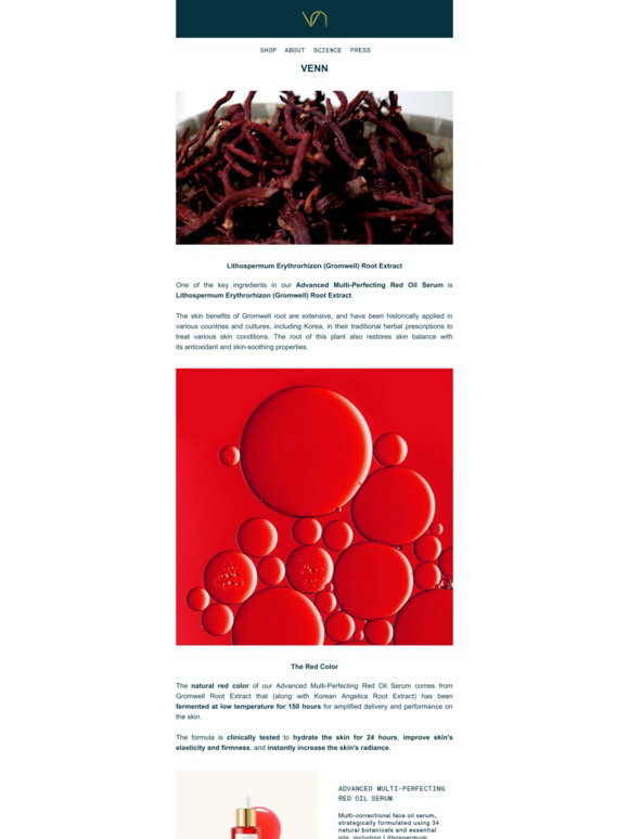 VENN Skincare: Fermented Gromwell Root Extract for Your Skin | Milled