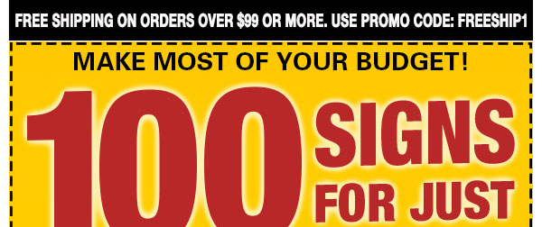 Super Cheap Signs (US): Free Shipping + 100 Yard Signs for Just $99 ...