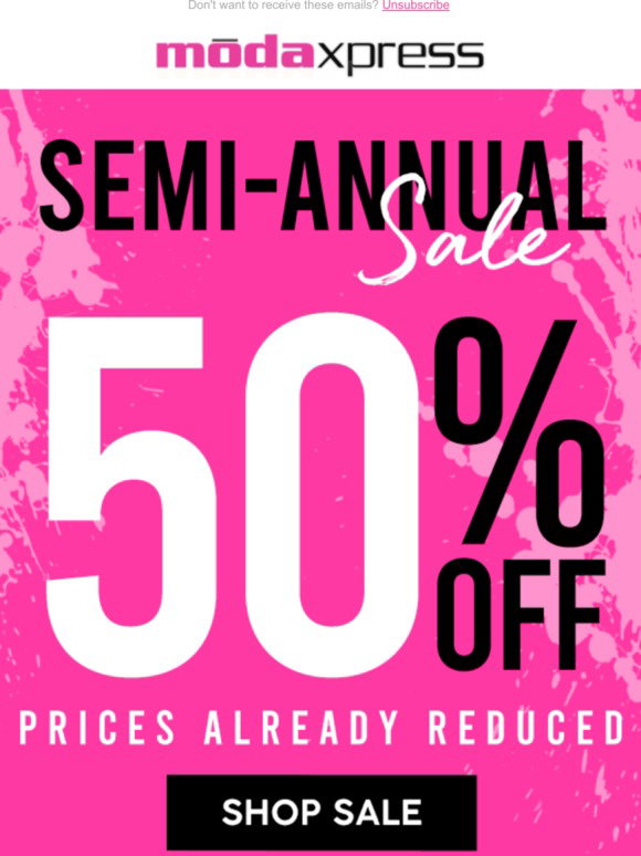 Moda Xpress: 50% OFF: Stunning new items now available | Milled
