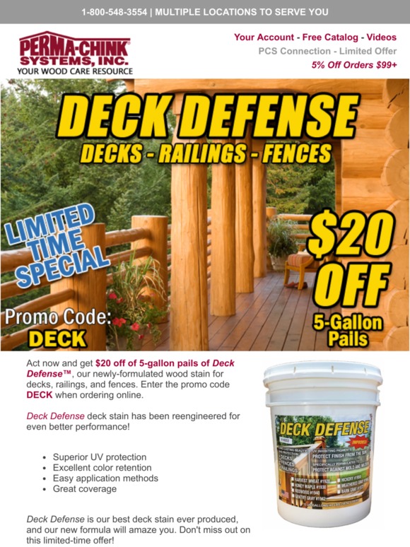 Perma Chink Systems : Special Offer on Deck Defense | Milled