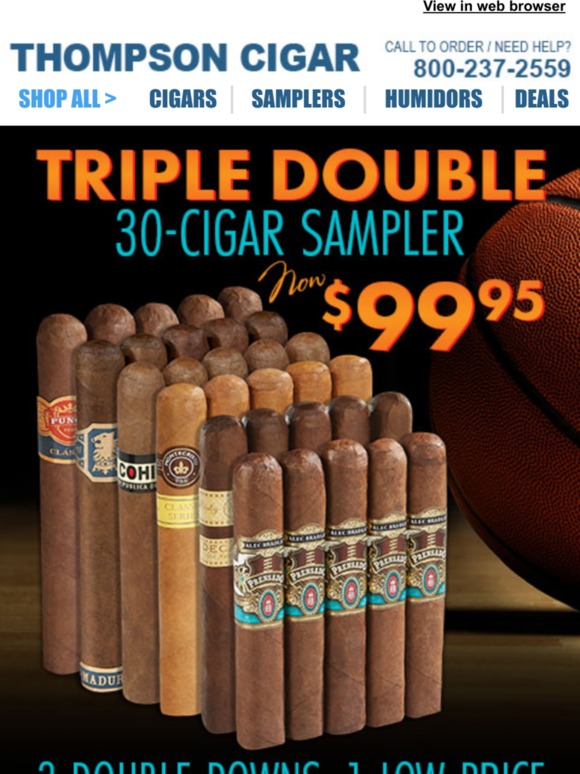 Thompson Cigar: 30 Cigar Sampler For Under $4 Per Stick! | Milled