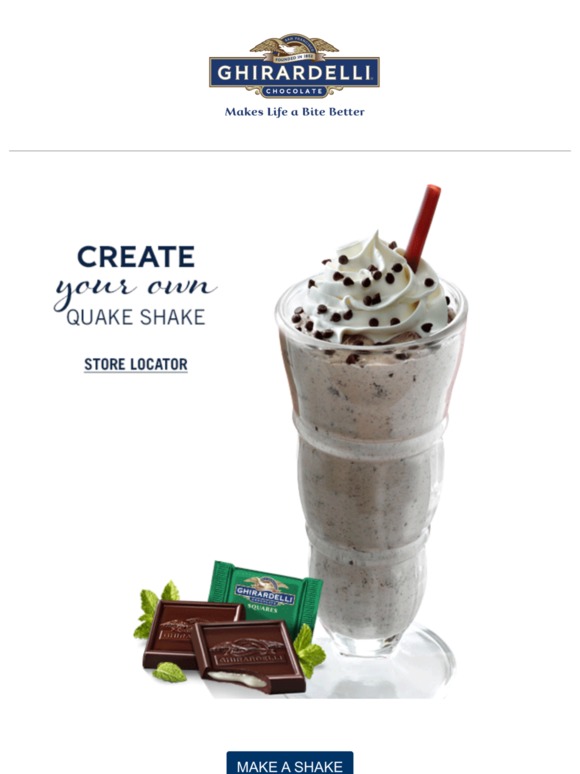 Ghirardelli: YOU are the creator with the Create Your Own Quake Shake ...