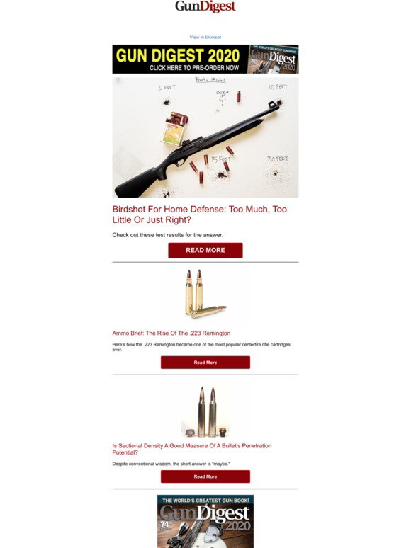 Gun Digest Store: Birdshot For Home Defense | .223 | Ruger | And More ...