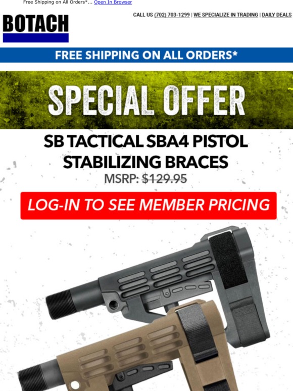 Botach Tactical: SB Tactical SBA4 Pistol Stabilizing Braces | Milled