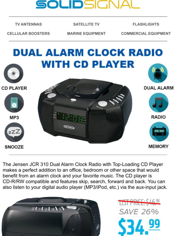 Solid Signal: Multi-Function Alarm Clock With CD Player, Radio, MP3 ...