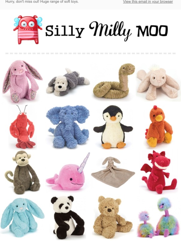 Silly Milly Moo: Jellycat Sale - Cute & Cuddly Soft Toys! | Milled